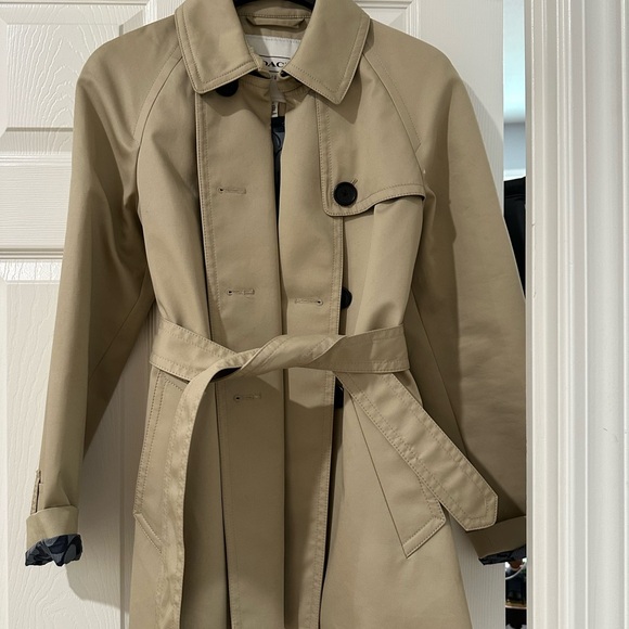 Coach | Jackets & Coats | Coach Tan Trench Coat With Belt And Midlength ...